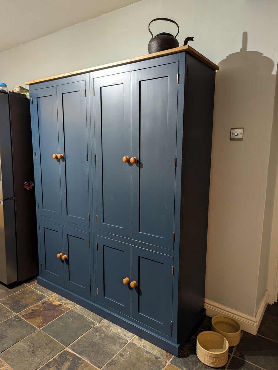 ^SPLIT 8 Door Larder, Utility Room, Kitchen Storage Cupboard with Spic ...