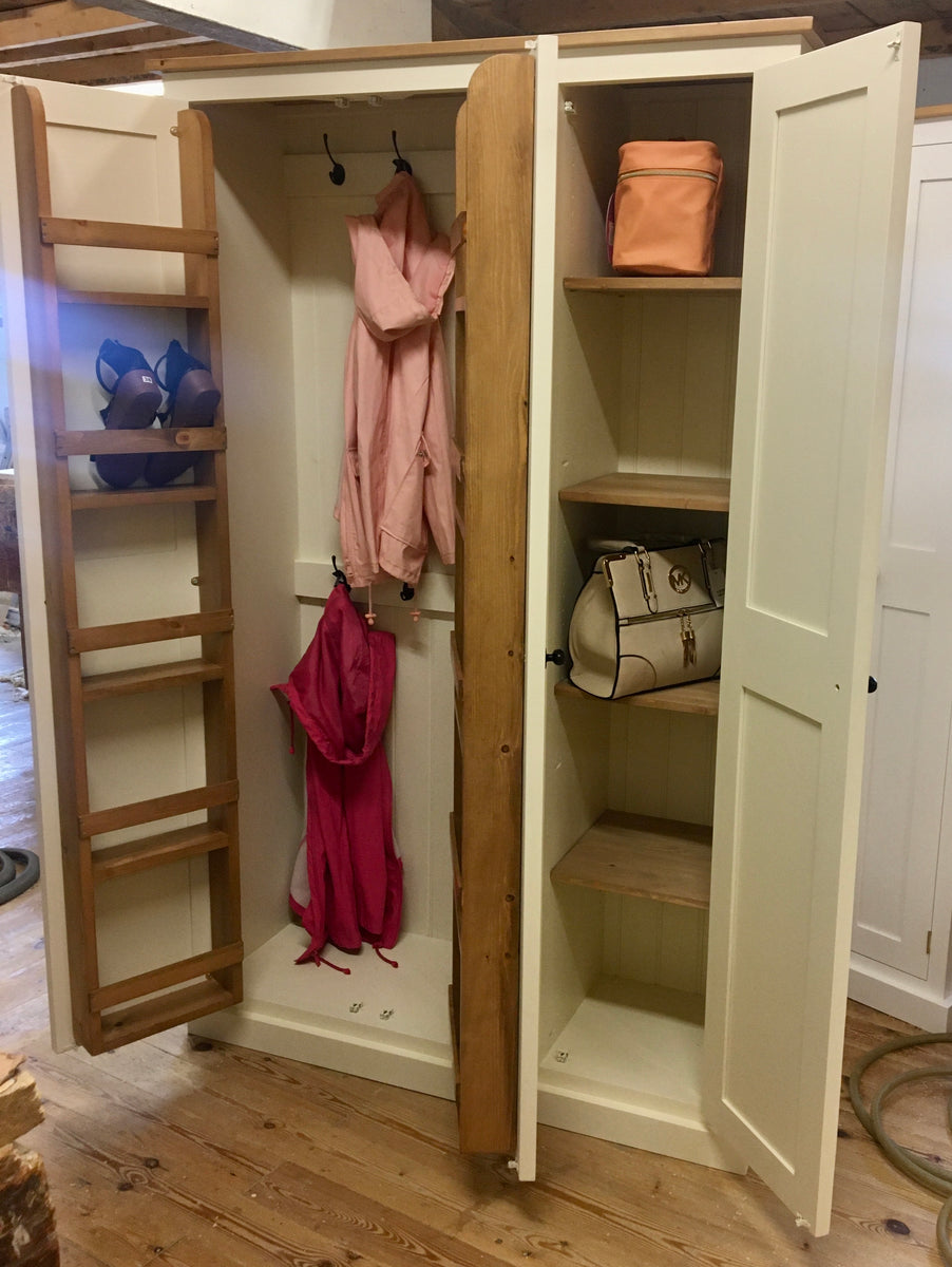Hall, Utility & Cloakroom Coat Hook Cupboard with Shoe Storage Racks ...