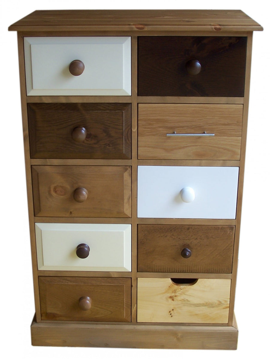 ^TEN Multi Drawer Sampler Chest of Drawers – Cheshire Pine and Oak