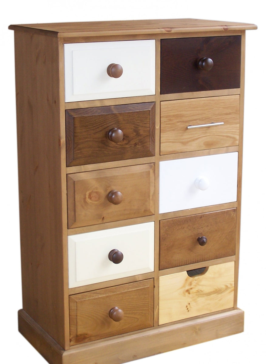^TEN Multi Drawer Sampler Chest of Drawers – Cheshire Pine and Oak