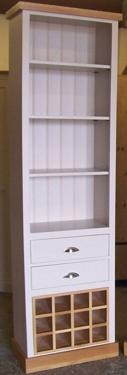 *Tall Display with Wine Rack & 2 Drawers – Cheshire Pine and Oak