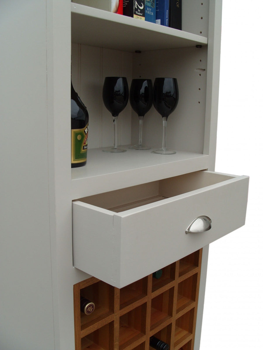 *Tall Display with Wine Rack & Drawer – Cheshire Pine and Oak