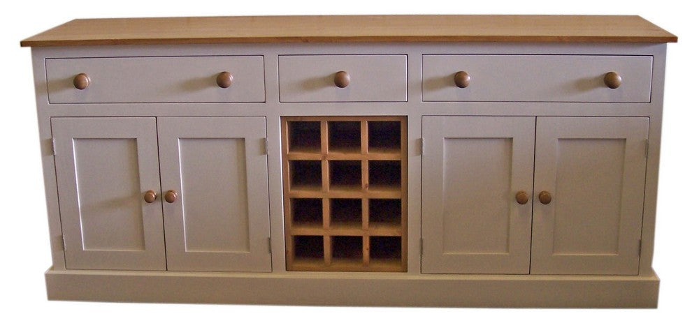 *6' wide Sideboard with Contrast Top and Central Wine Rack – Cheshire ...