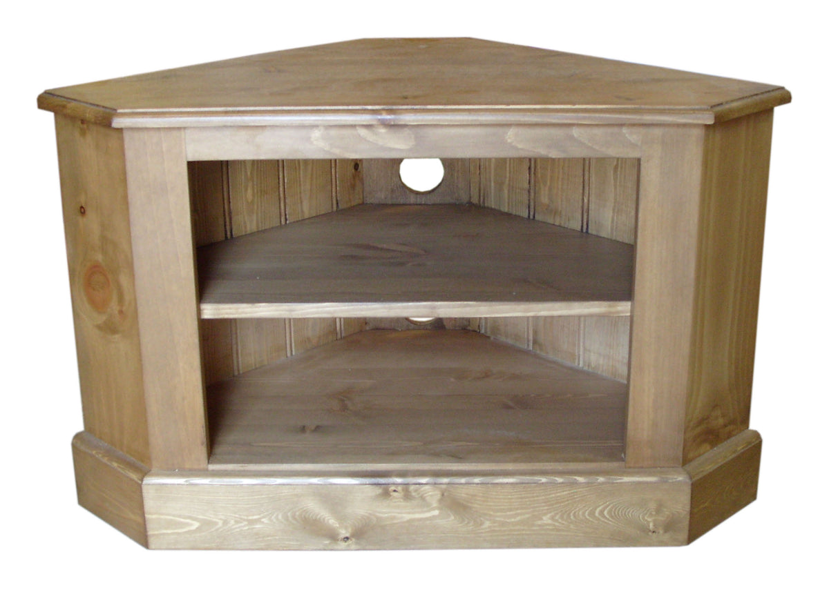 ^Corner TV Unit OPEN – Cheshire Pine and Oak